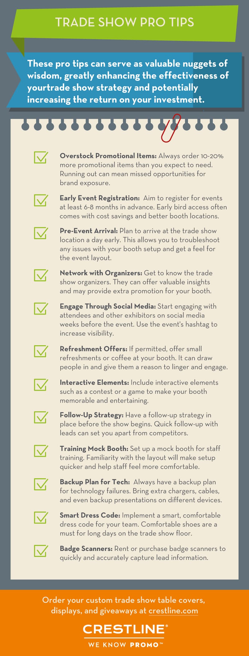 Trade Show Checklist Template & Planning for Exhibitors | Crestline