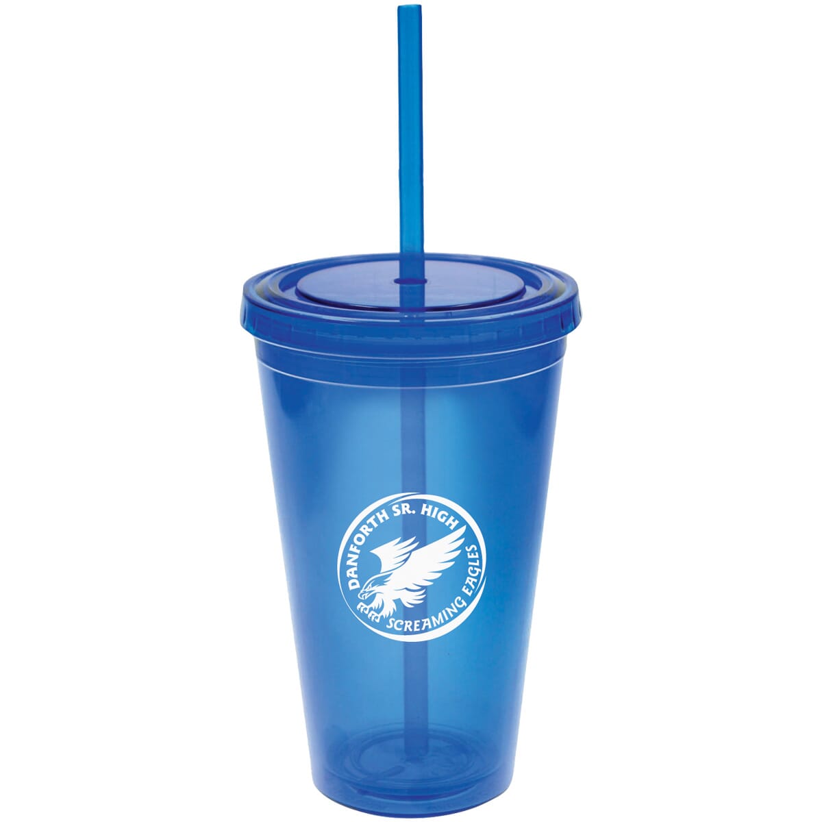 16 Oz Thirst Buster Travel Cups with Lids and Straws | Crestline