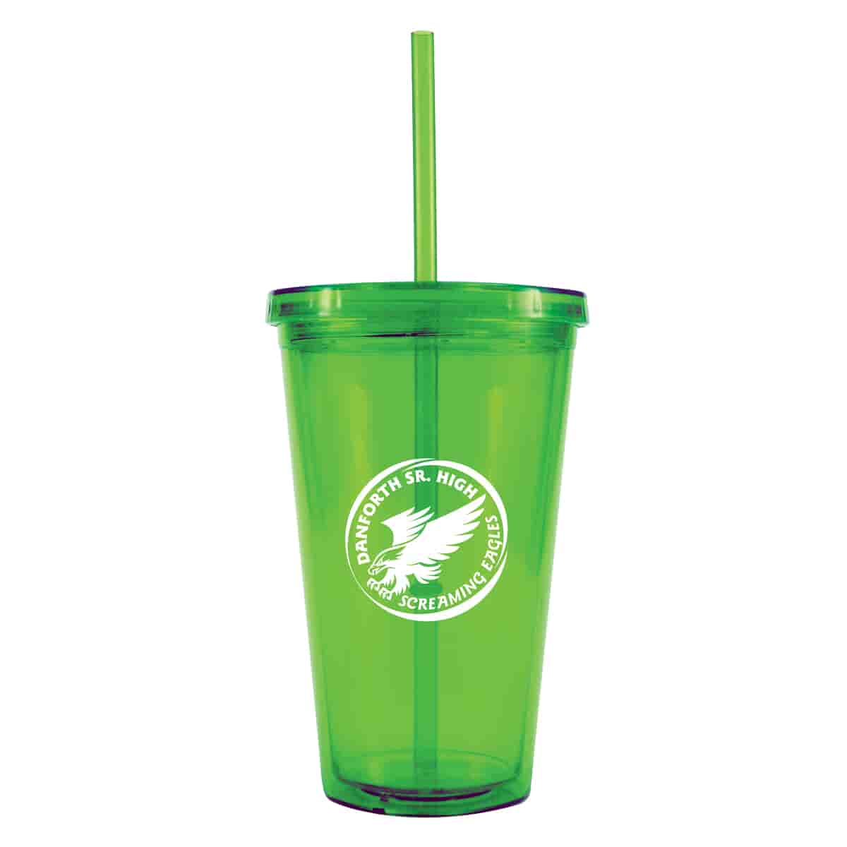 16 Oz Thirst Buster Travel Cups with Lids and Straws | Crestline