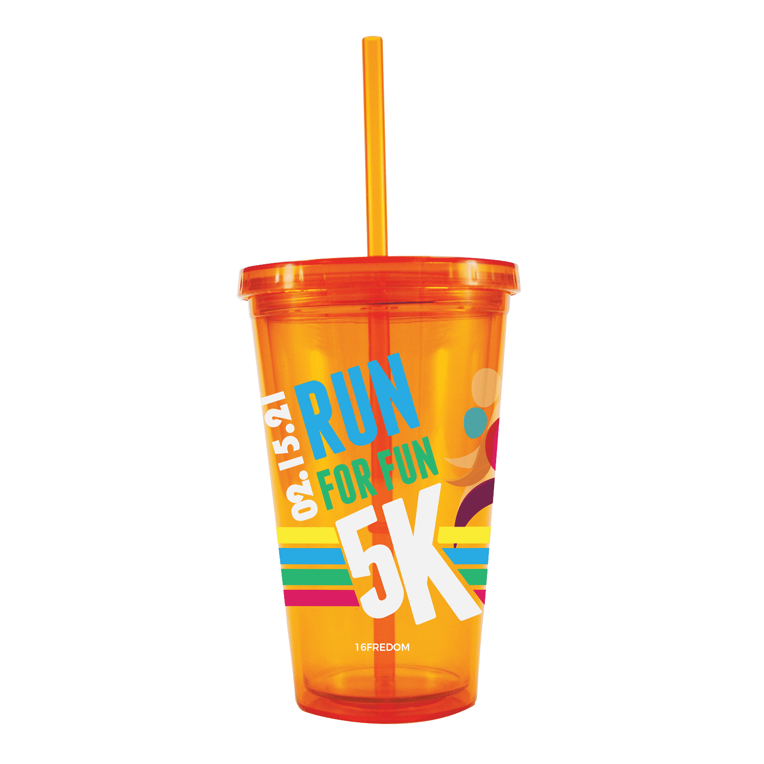 16 Oz Thirst Buster Travel Cups with Lids and Straws | Crestline