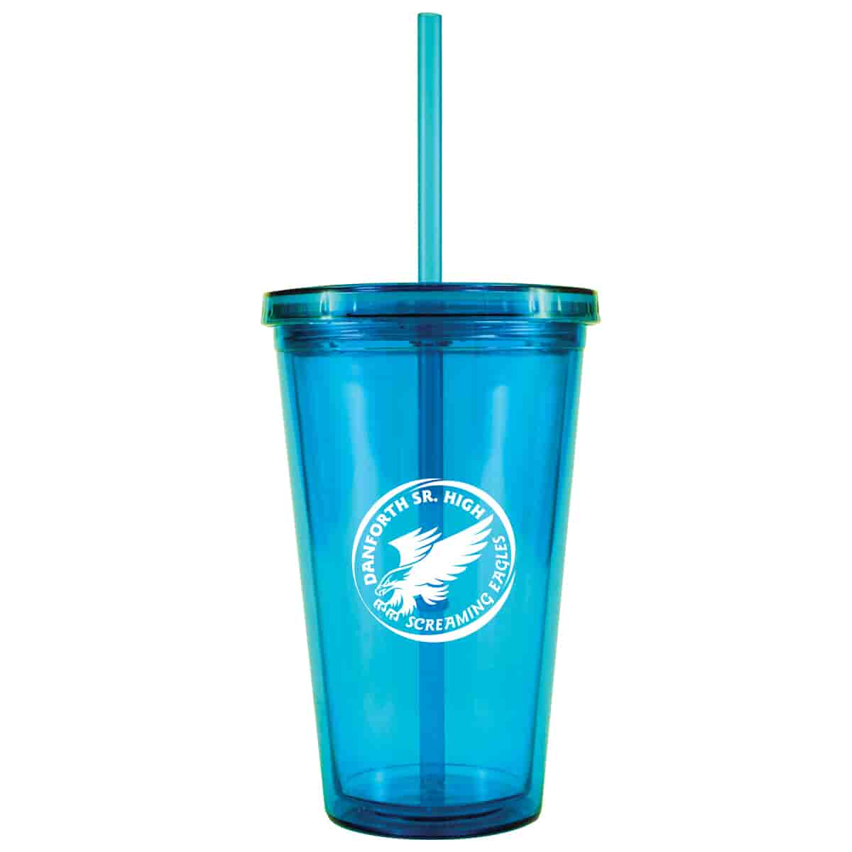 16 Oz Thirst Buster Travel Cups with Lids and Straws | Crestline