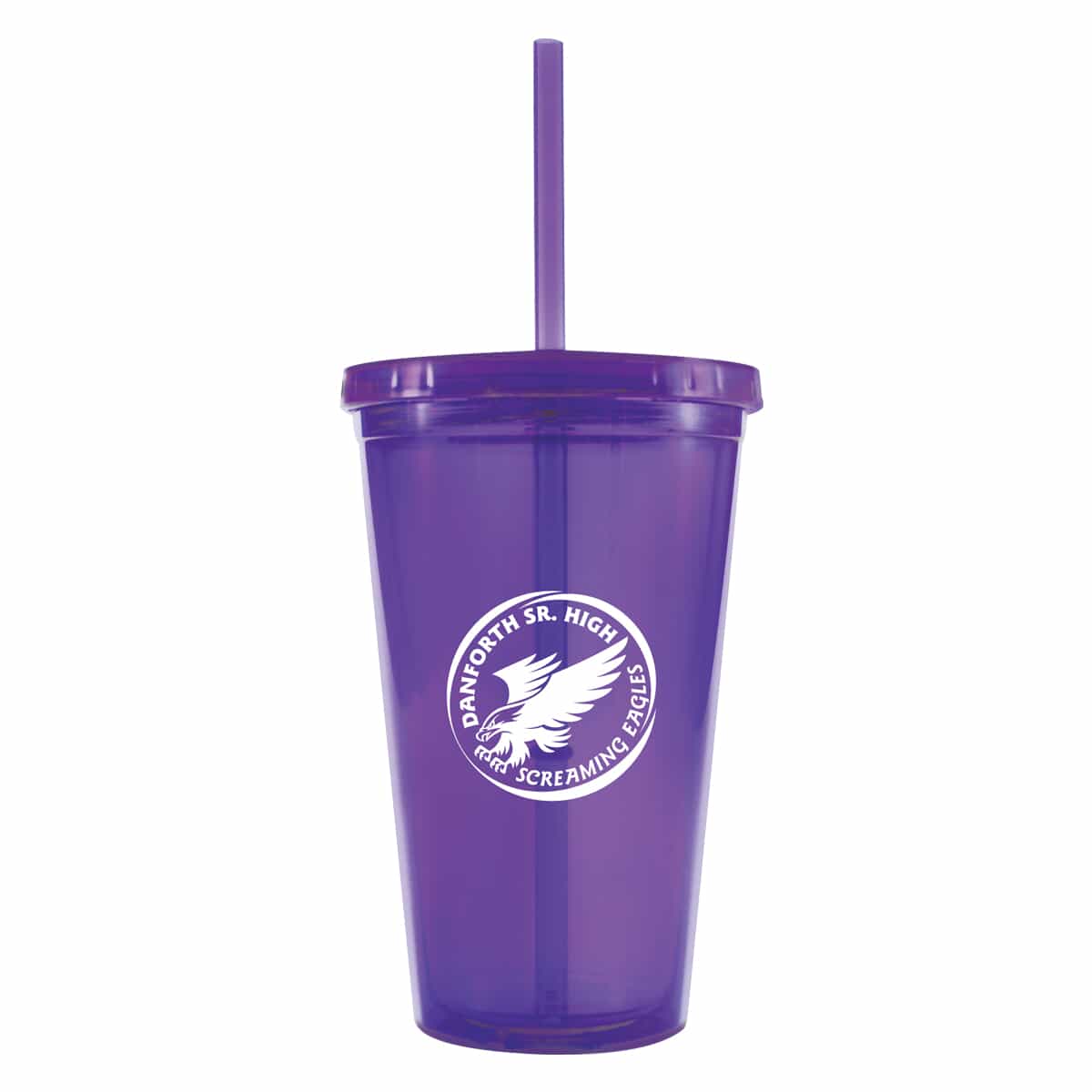 16 Oz Thirst Buster Travel Cups with Lids and Straws | Crestline