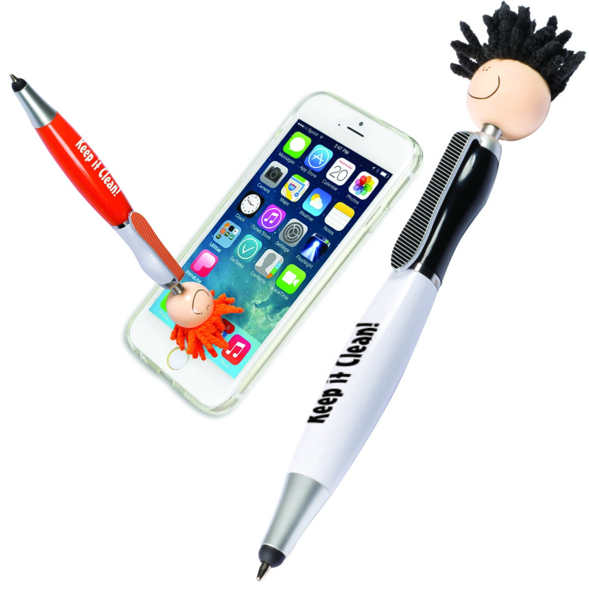 Custom Moptopper™ Pens with Stylus & Screen Cleaner | Crestline