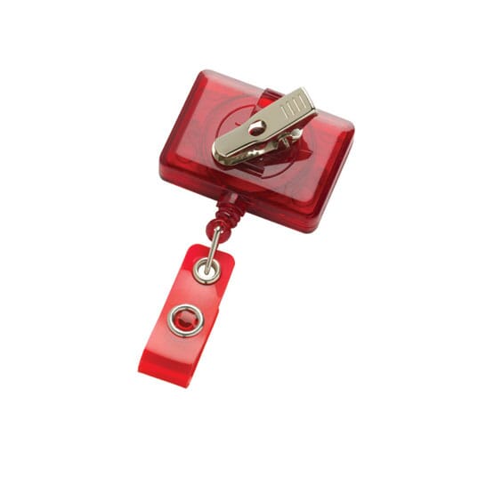 Rectangle Badge Reel w/Alligator Clip- Translucent- Chroma ...