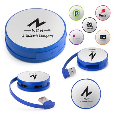 Circular Quad Port USB Hub - Promotional Giveaway | Crestline