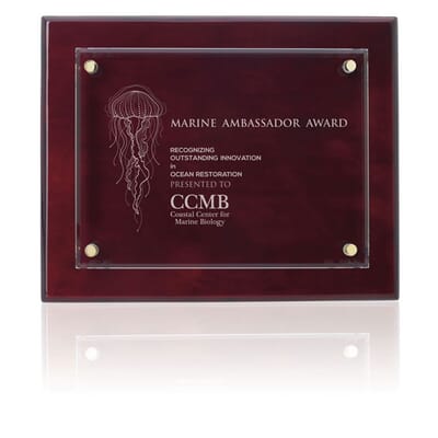 Wood Base Glass Top Plaque - Promotional | Crestline
