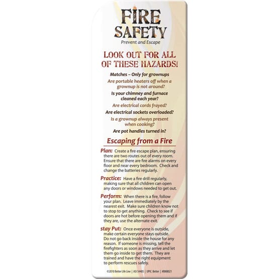 Prevent & Escape Fire Safety Bookmark - Promotional | Crestline