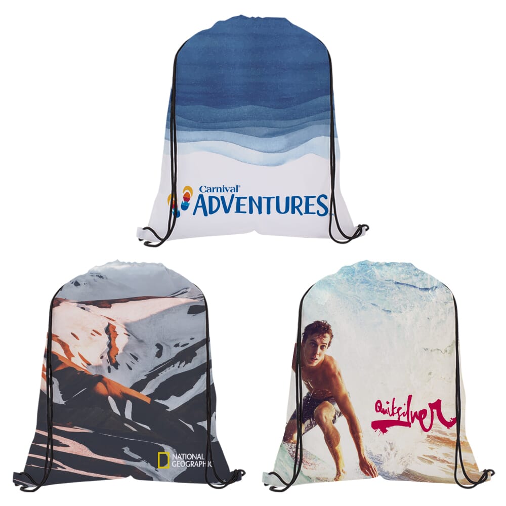 To-Dye-For Sublimated Drawstring Backpack - Promotional Giveaway ...
