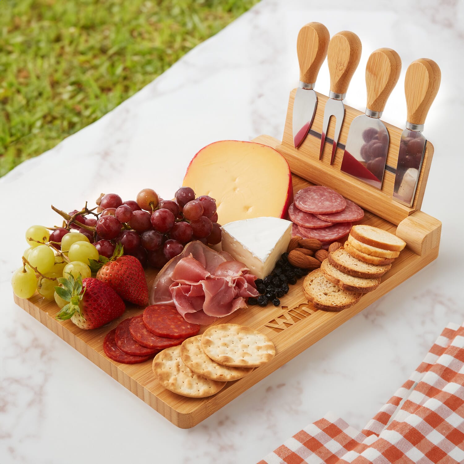 5-Piece Magnetic Bamboo Cheese Board Set | Custom Cheese Boards | Crestline