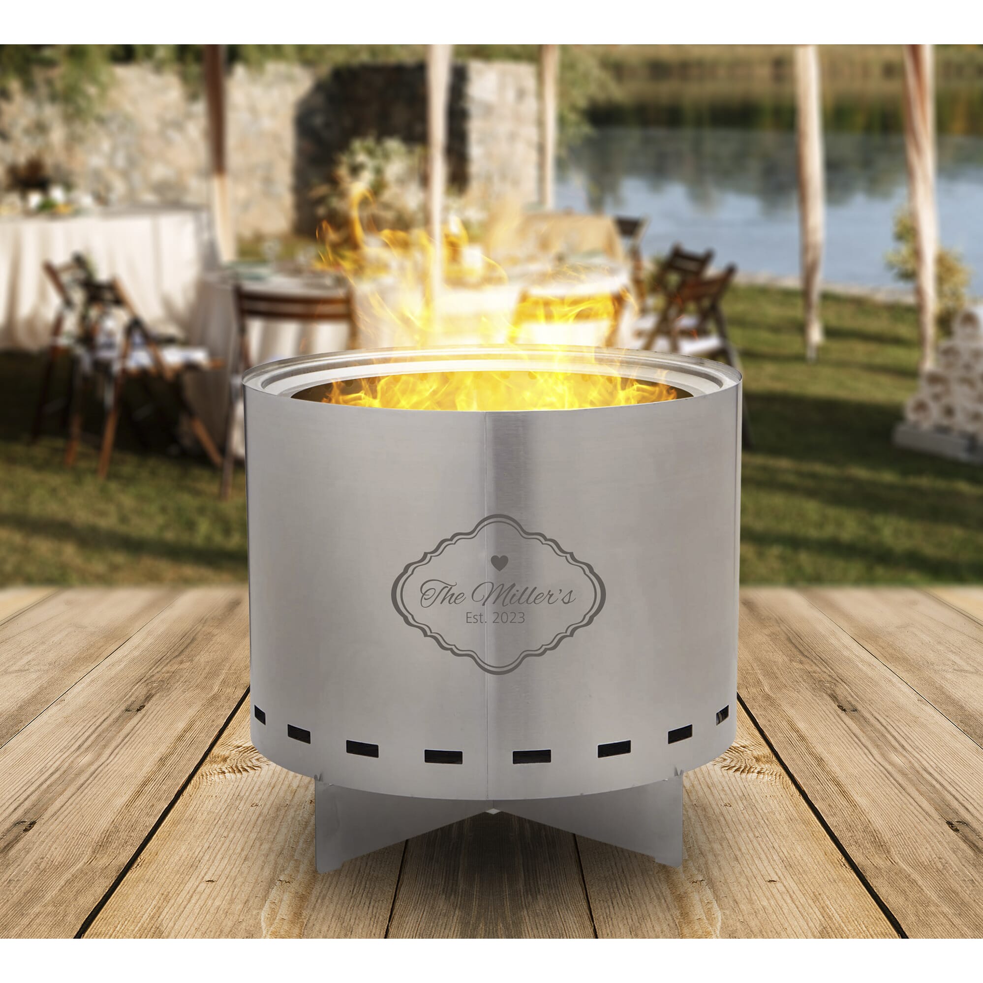 Custom Stainless Steel Fire Pit | Custom Logo Fire Pit | Crestline