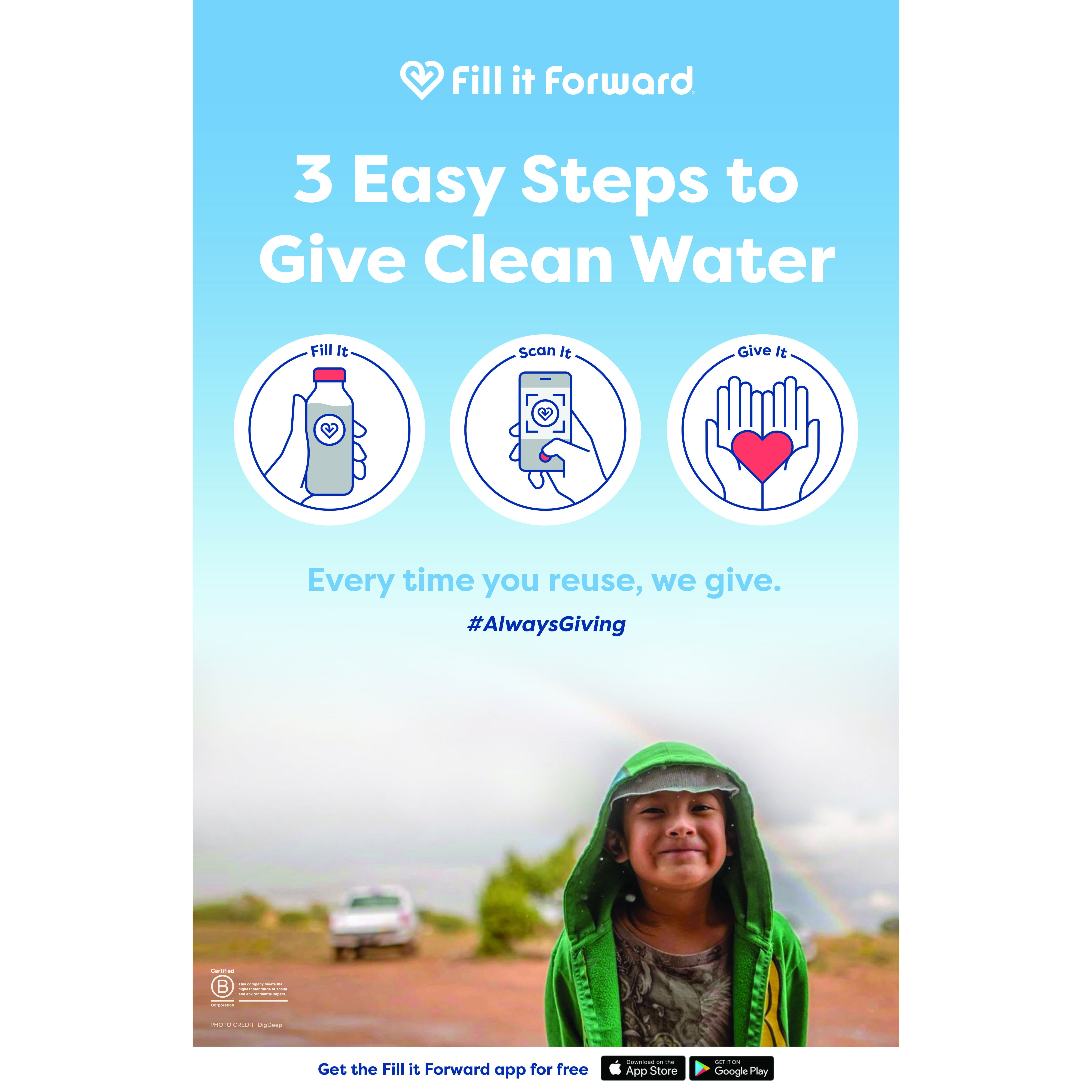 Custom 18 oz Fill it Forward Cupanion® Water Bottles - Promotional ...