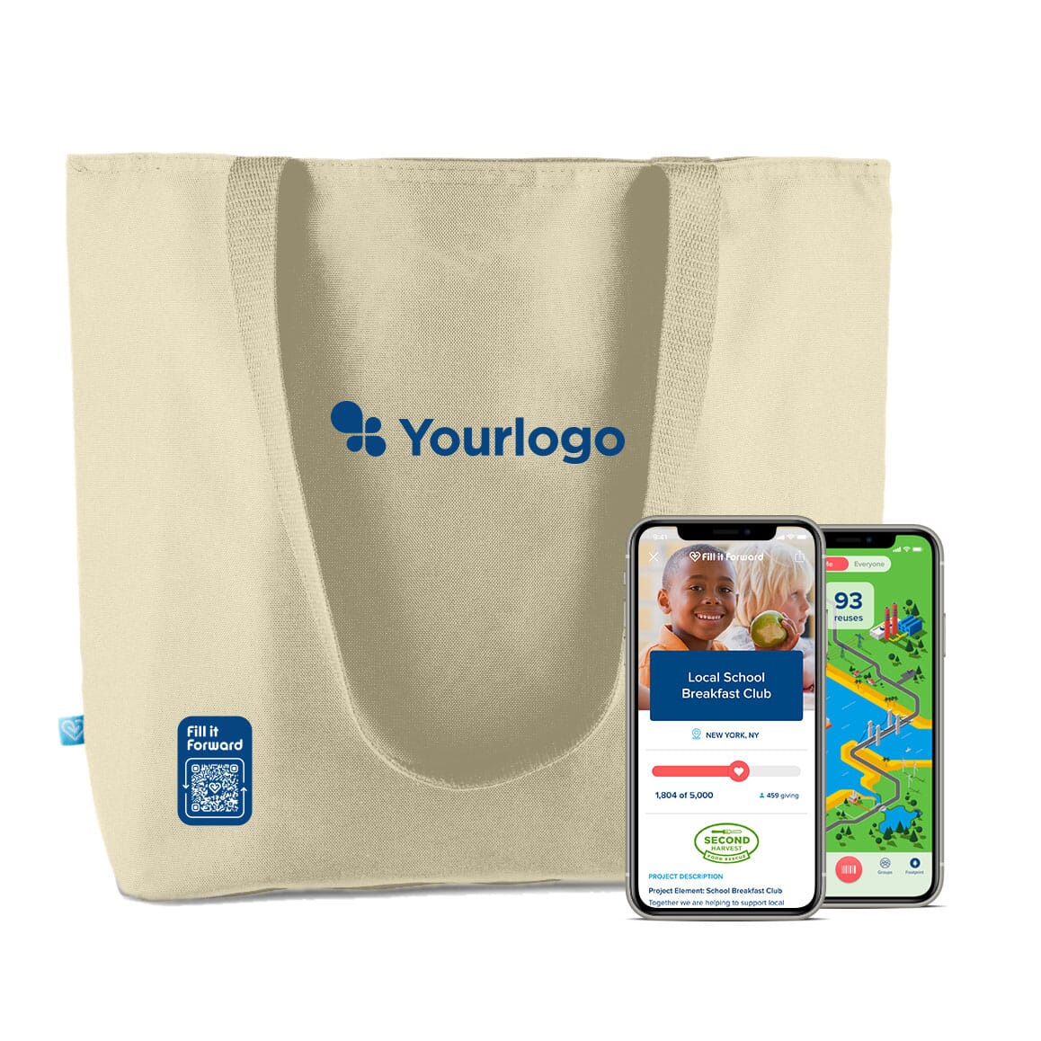 Custom Fill it Forward Cupanion® Tote Bags - Promotional Giveaway ...