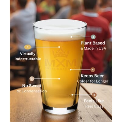 16 oz Symglass Clear Pint Glass - USA Made, Recyclable & Engraved ...