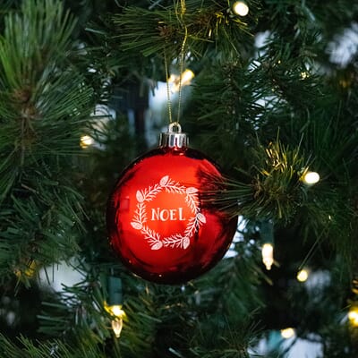 Chrome Round Disk Ornament - Promotional Logo Christmas Giveaway ...